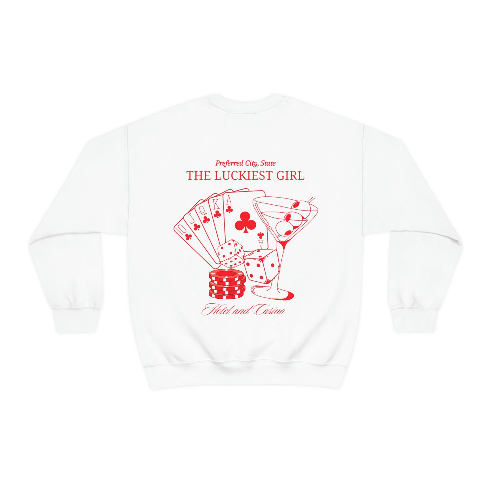 Luckiest Girl Sweatshirt Casino Theme Bachelorette Sweatshirt Wedding ...