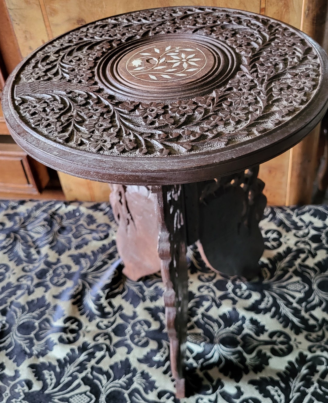 Indian Carved Table - Etsy