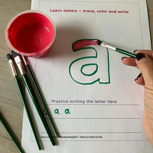 26 Pages Lowercase Letters for Kindergarten, Preschool, Trace Letters ...