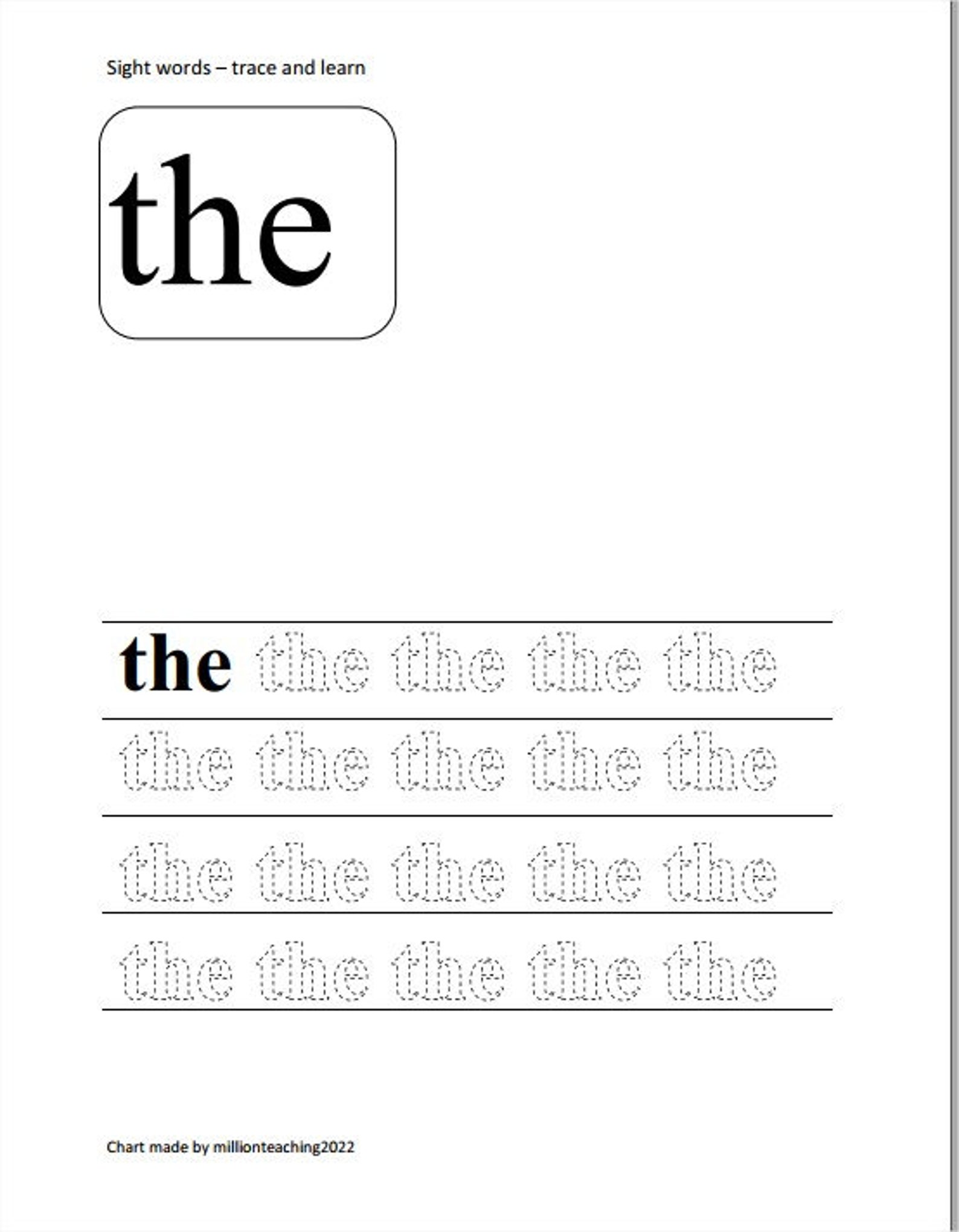 20 Pages SIGHT WORDS for Tracing - Etsy