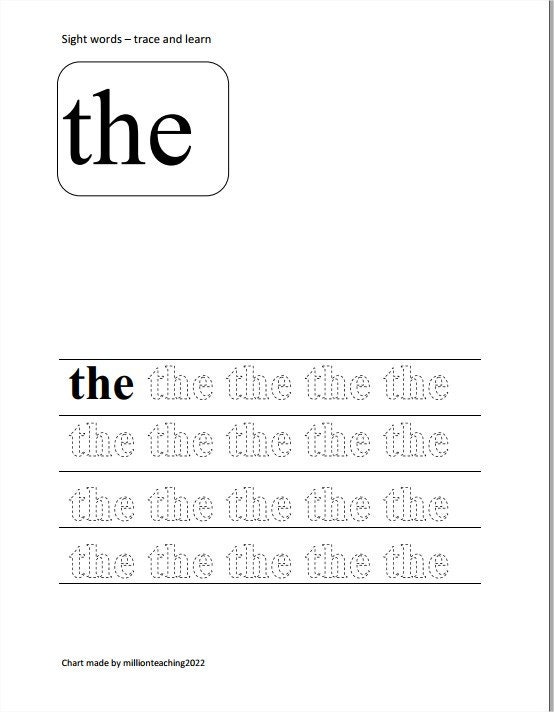 20 Pages SIGHT WORDS for Tracing - Etsy