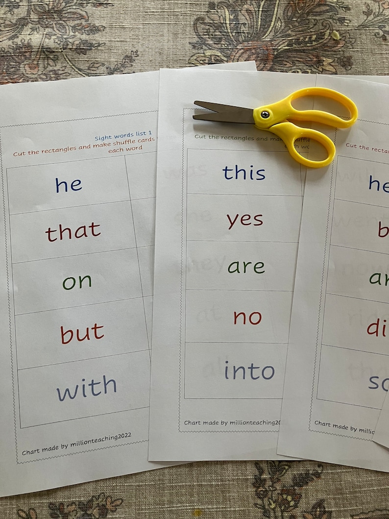 PRINTABLE SIGHT WORDS Kindergarten - Etsy