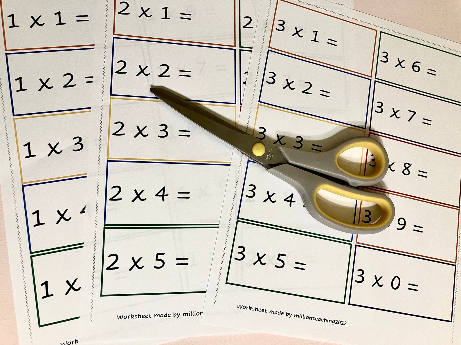 Multiplication Flash Cards Worksheet, Second Grade, Homeschooling ...