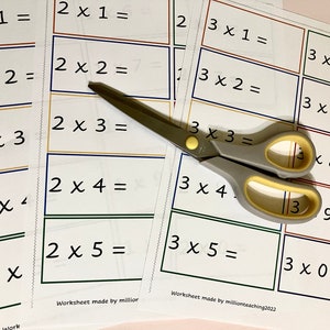 Multiplication Flash Cards Worksheet, Second Grade, Homeschooling ...