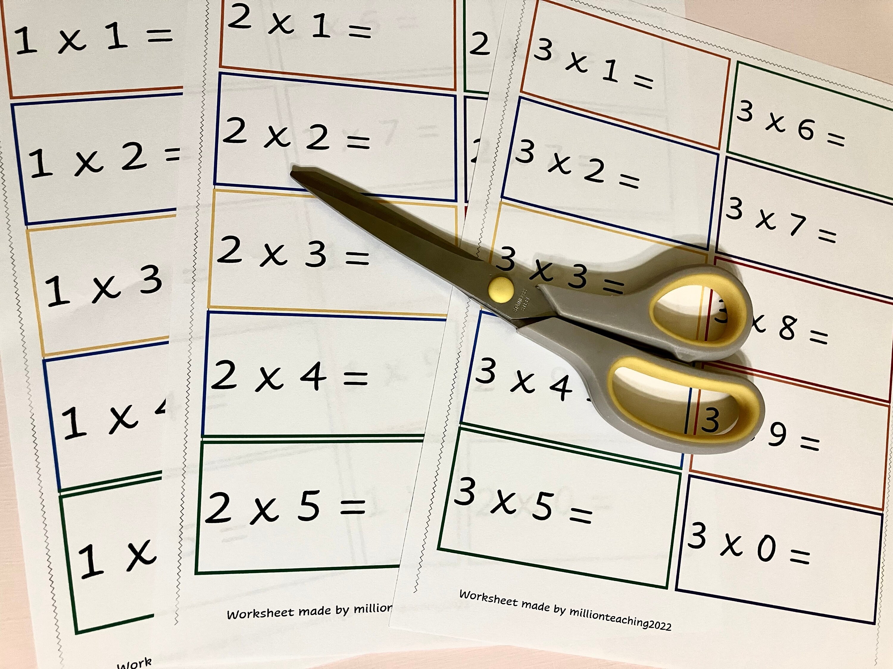 Multiplication Flash Cards Worksheet, Second Grade, Homeschooling ...