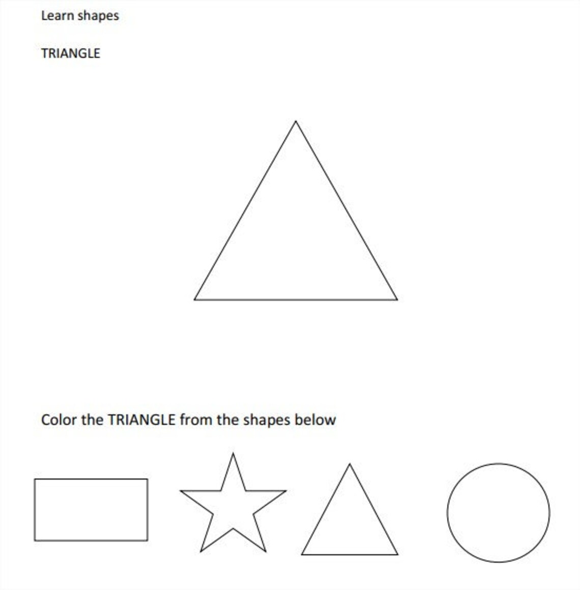 Learn Shapes Printable, Color and Trace Shapes, Printable Shapes ...