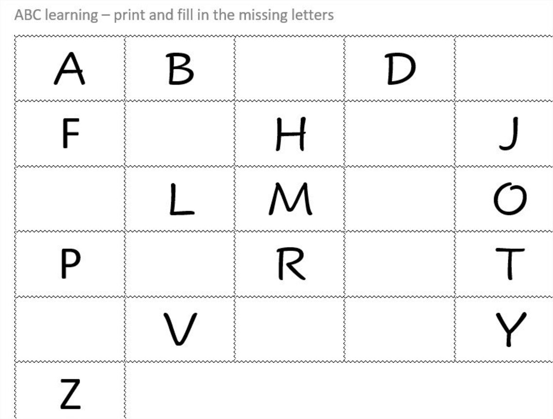 Alphabet Missing Letters, Kindergarten Alphabet, Kindergarten Letters ...