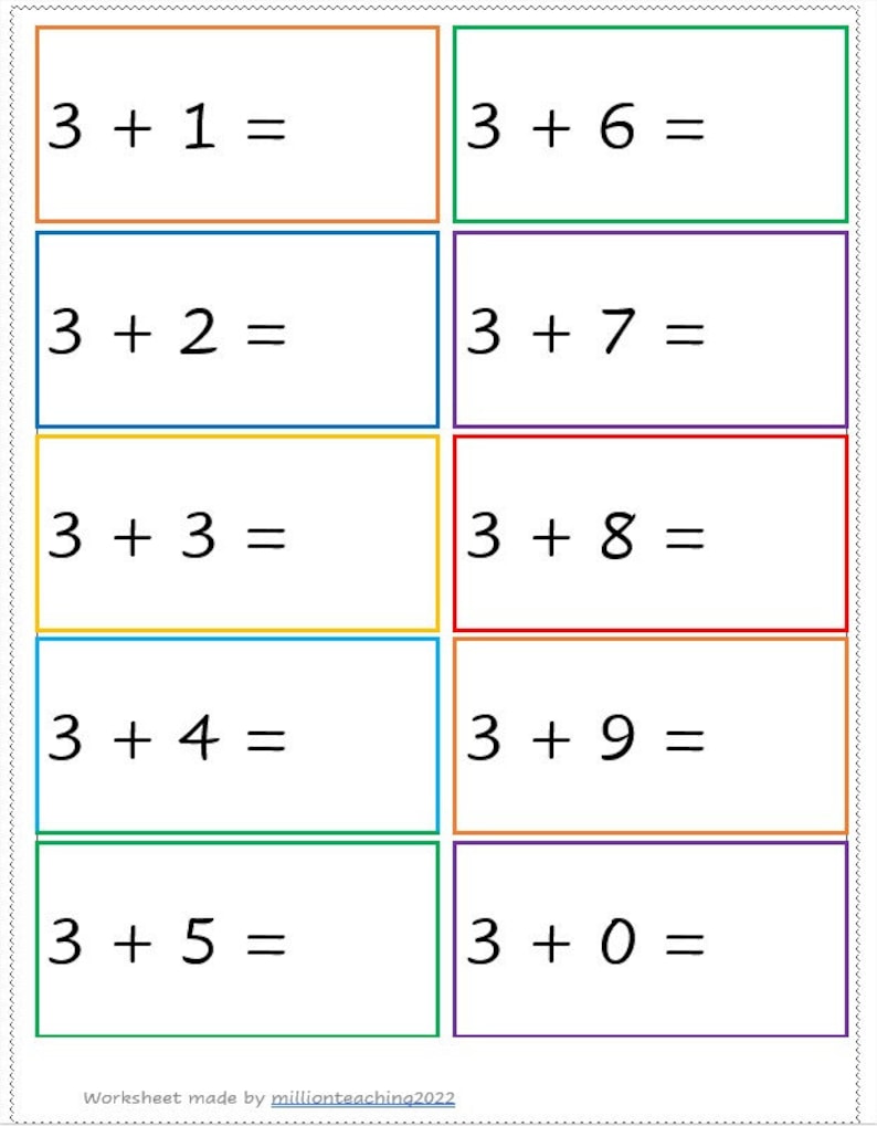 Kindergarten Addition and Subtraction,math Printable, Addition ...