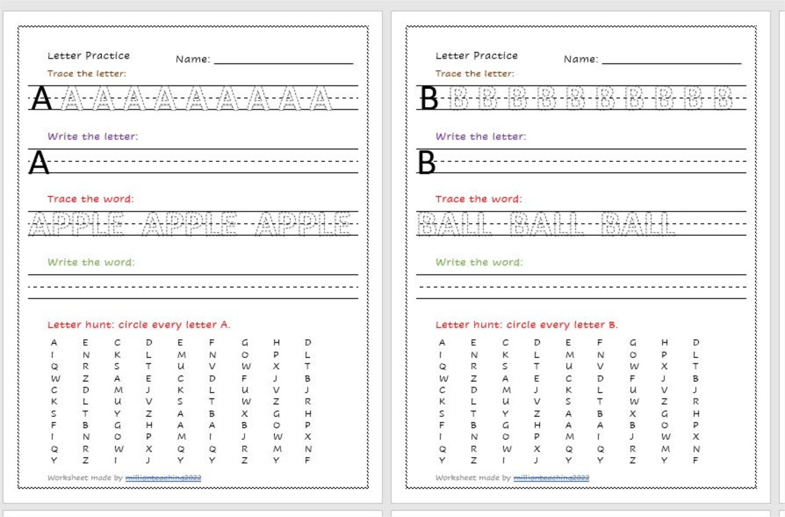 Kindergarten Alphabet Uppercase Letters, Kindergarten Printable ...