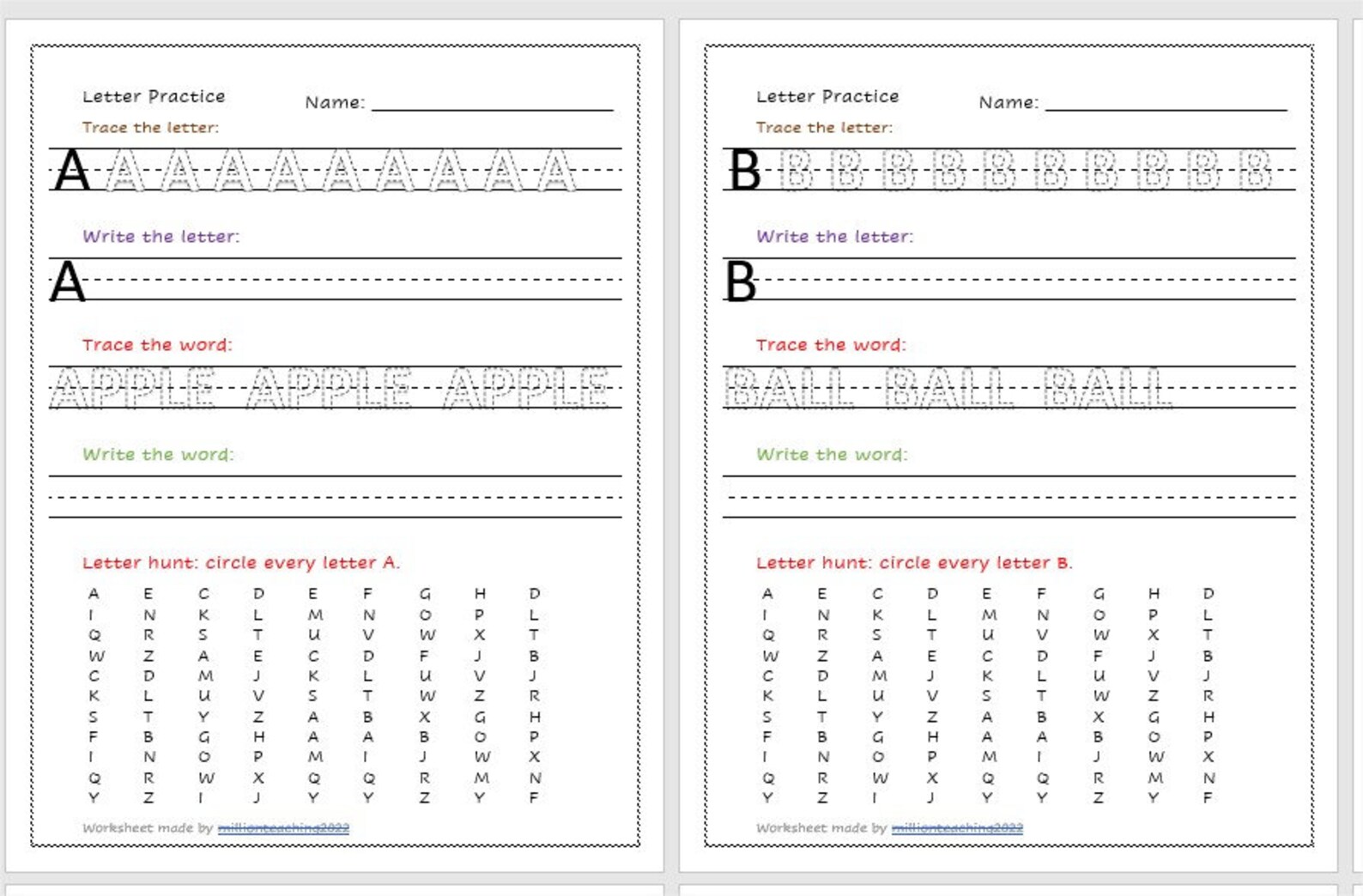 Kindergarten Alphabet Uppercase Letters, Kindergarten Printable ...