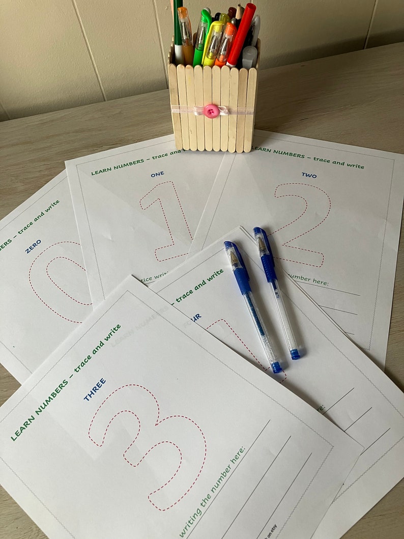 Trace and Write Numbers - Etsy
