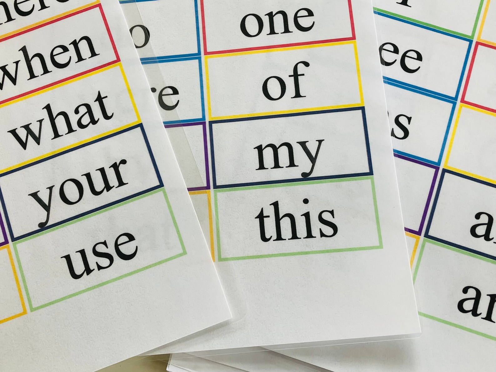 Sight Words Kindergarten, Large Print Sight Words, Colorful Sight Words ...