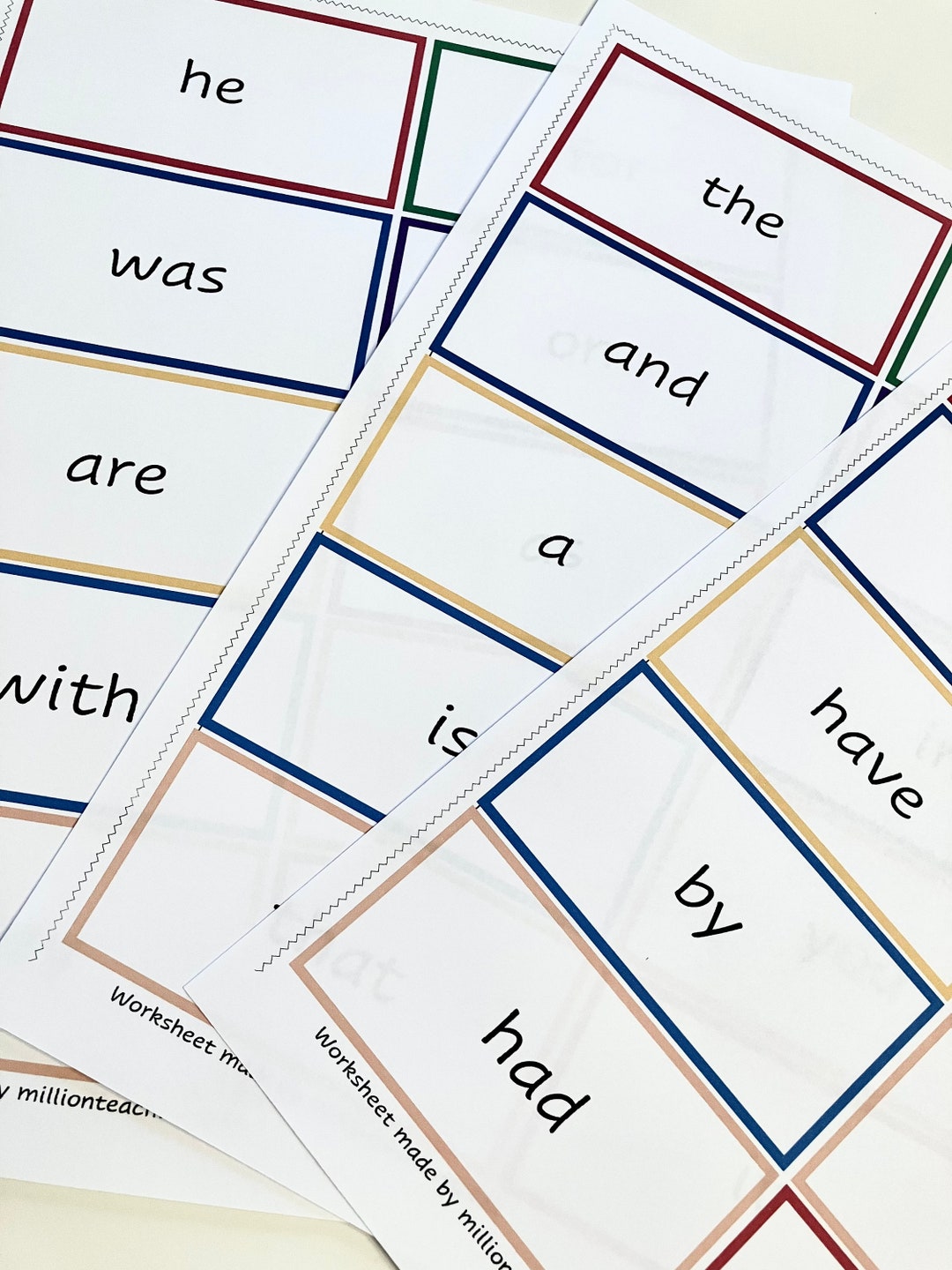 Sight Words Printable Worksheet for Kindergarten, Sight Words Colorful ...