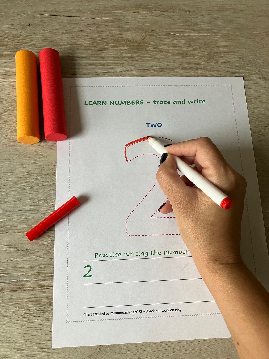 Trace and Write Numbers - Etsy