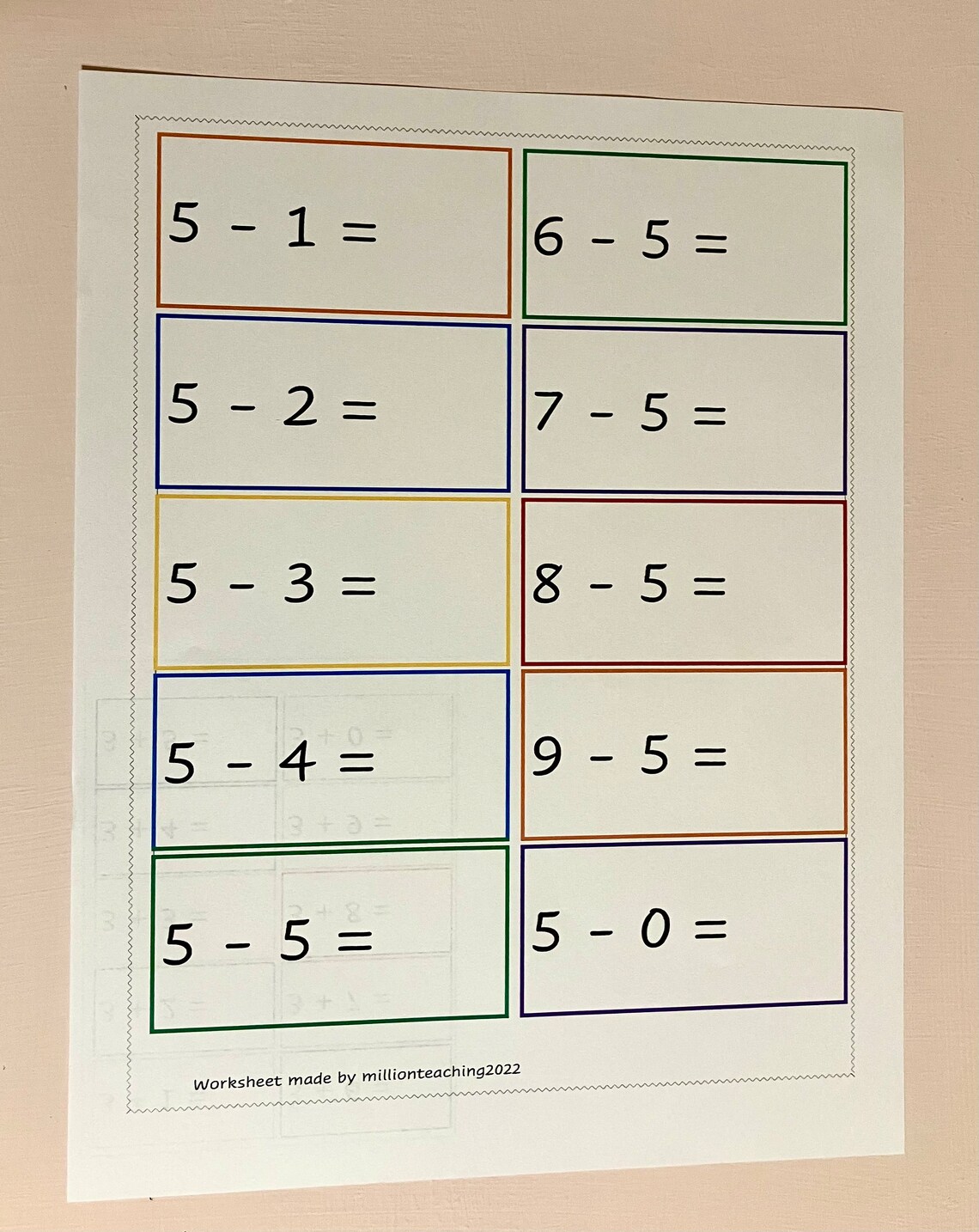 Kindergarten Addition and Subtraction,math Printable, Addition ...
