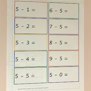 Kindergarten Addition and Subtraction,math Printable, Addition ...
