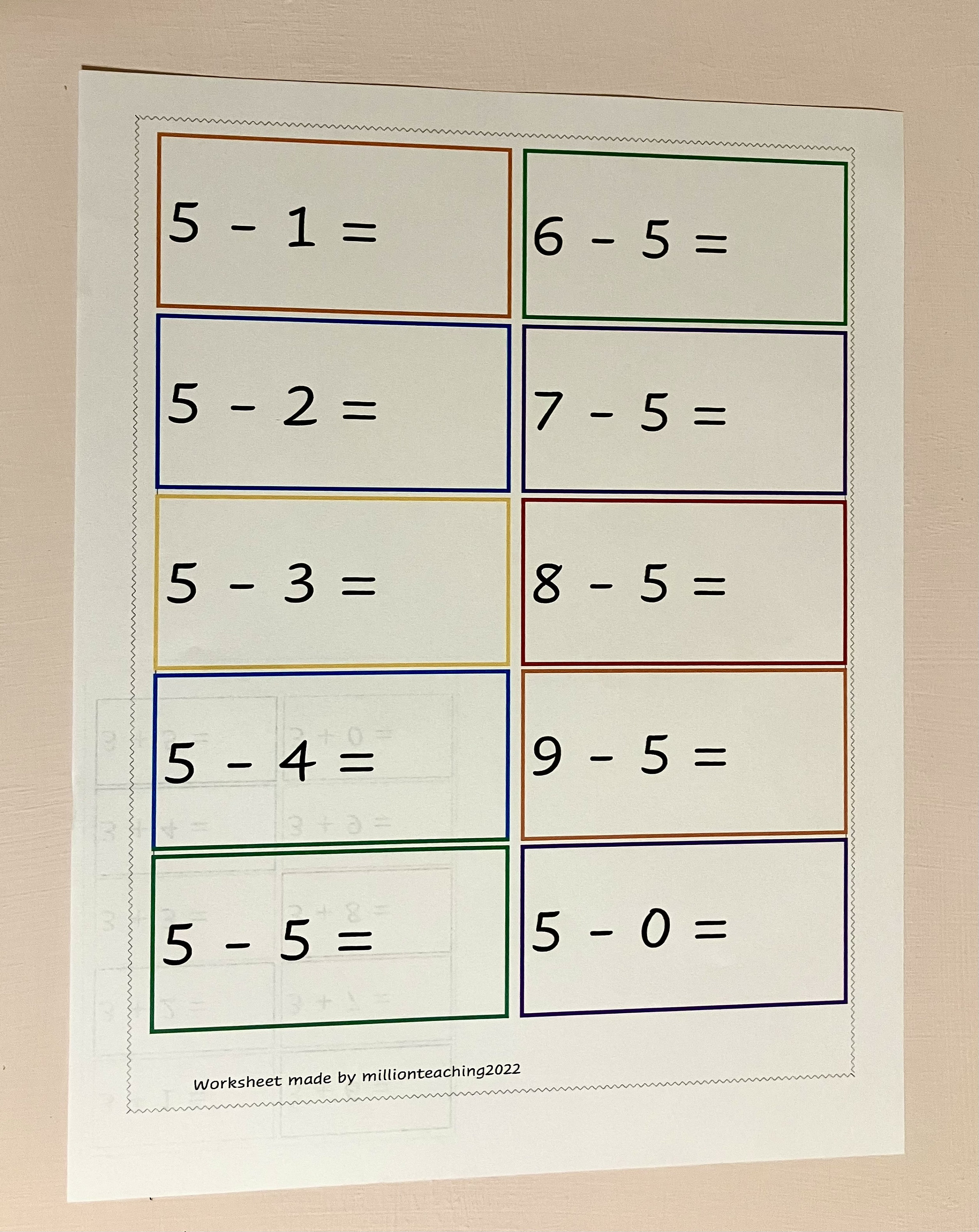 Kindergarten Addition and Subtraction,math Printable, Addition ...