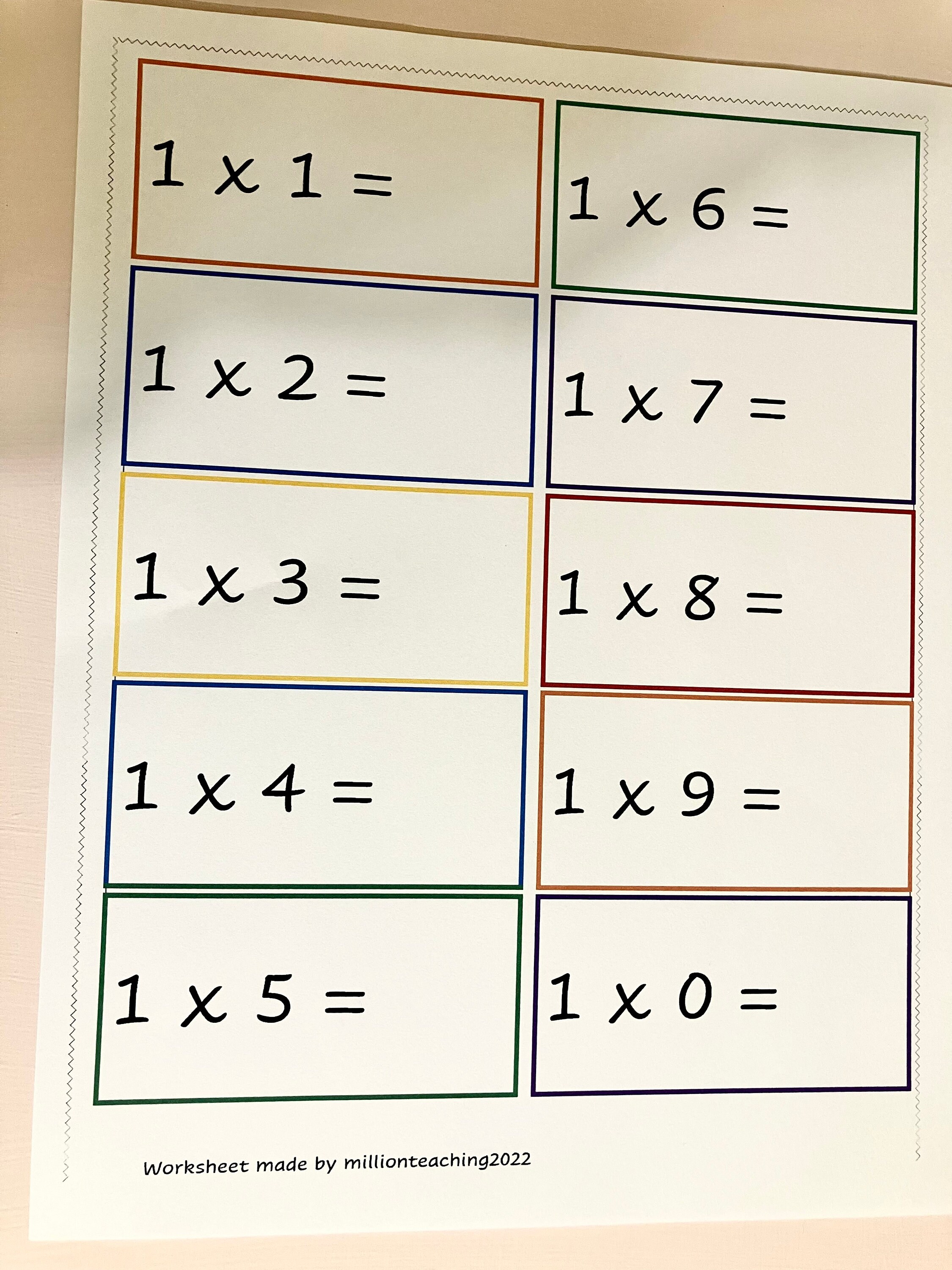 Multiplication Flash Cards Worksheet, Second Grade, Homeschooling ...