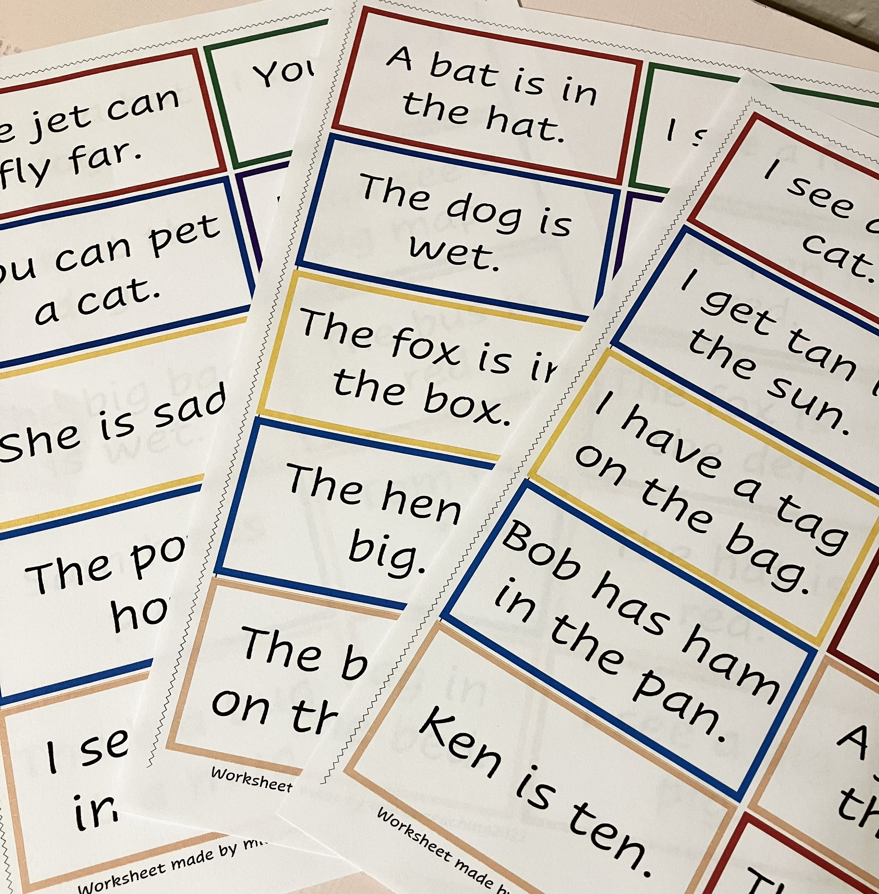 Sight Words Kindergarten Flash Cards, CVC Words Colorful and Large ...