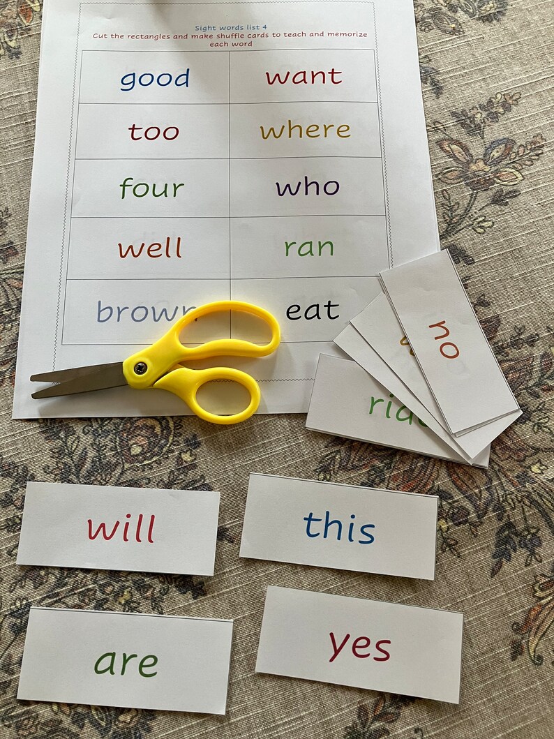 PRINTABLE SIGHT WORDS Kindergarten - Etsy