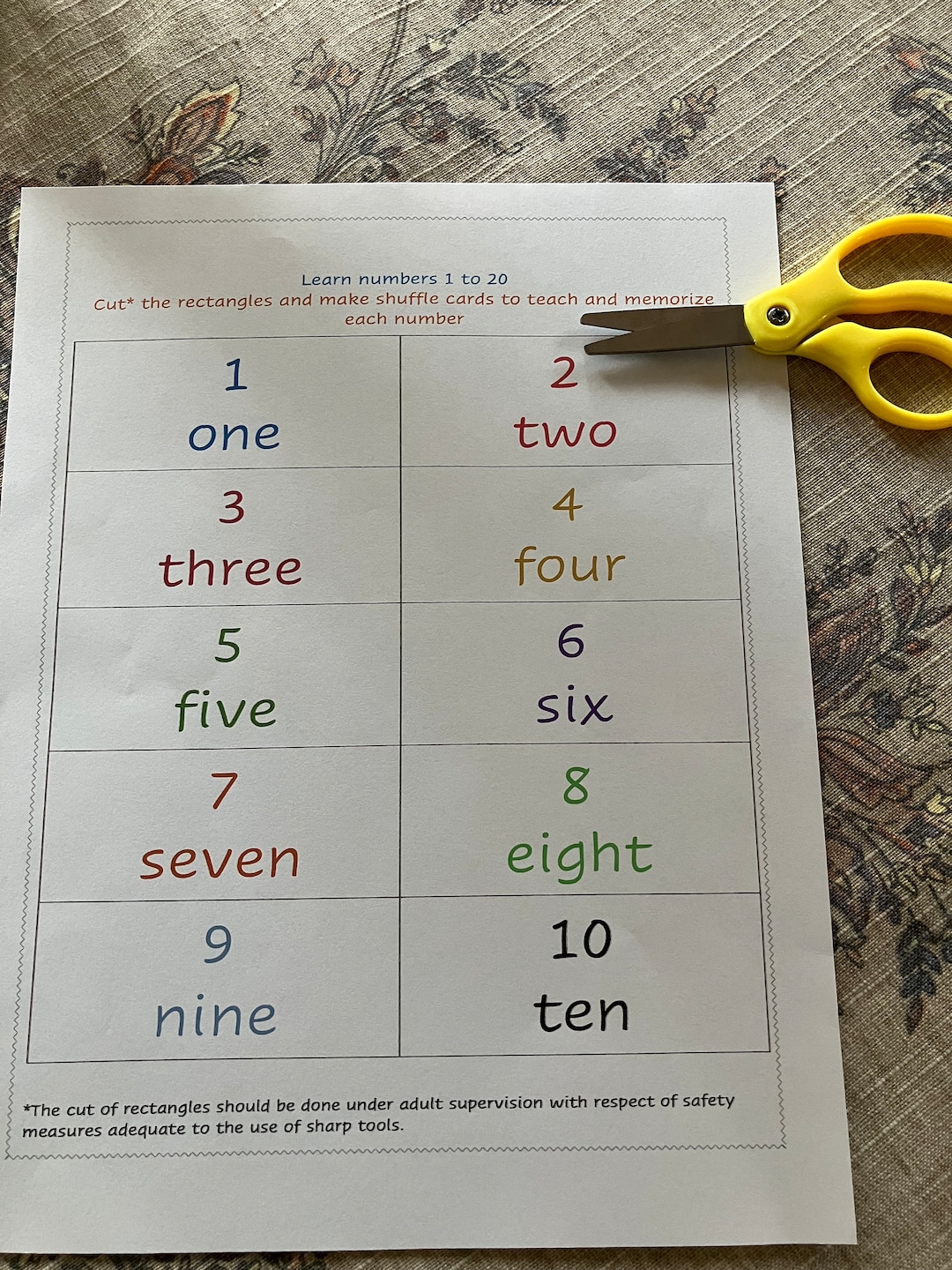 PRINTABLE CUT NUMBERS 1-20 - Etsy