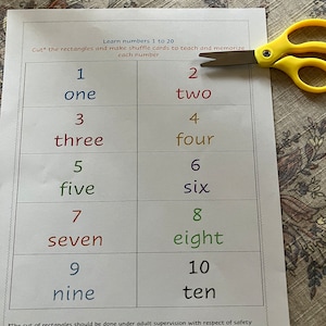 PRINTABLE CUT NUMBERS 1-20 - Etsy