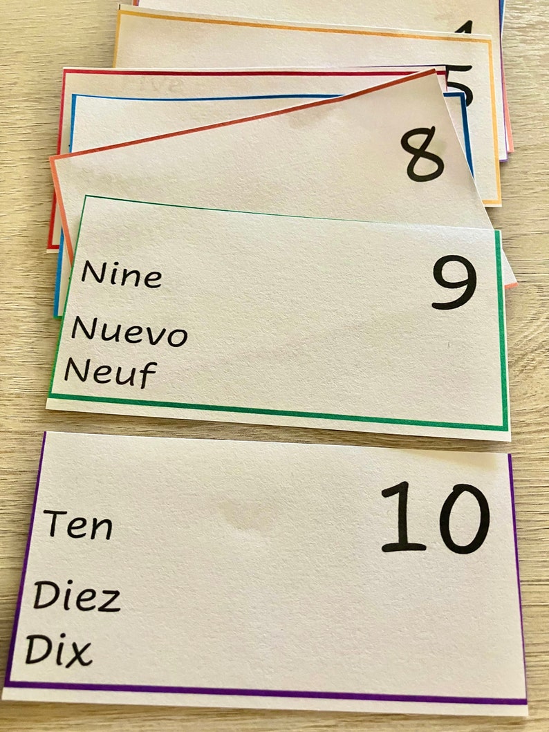 Spanish French Numbers, Flash Cards Numbers, Printable Numbers ...