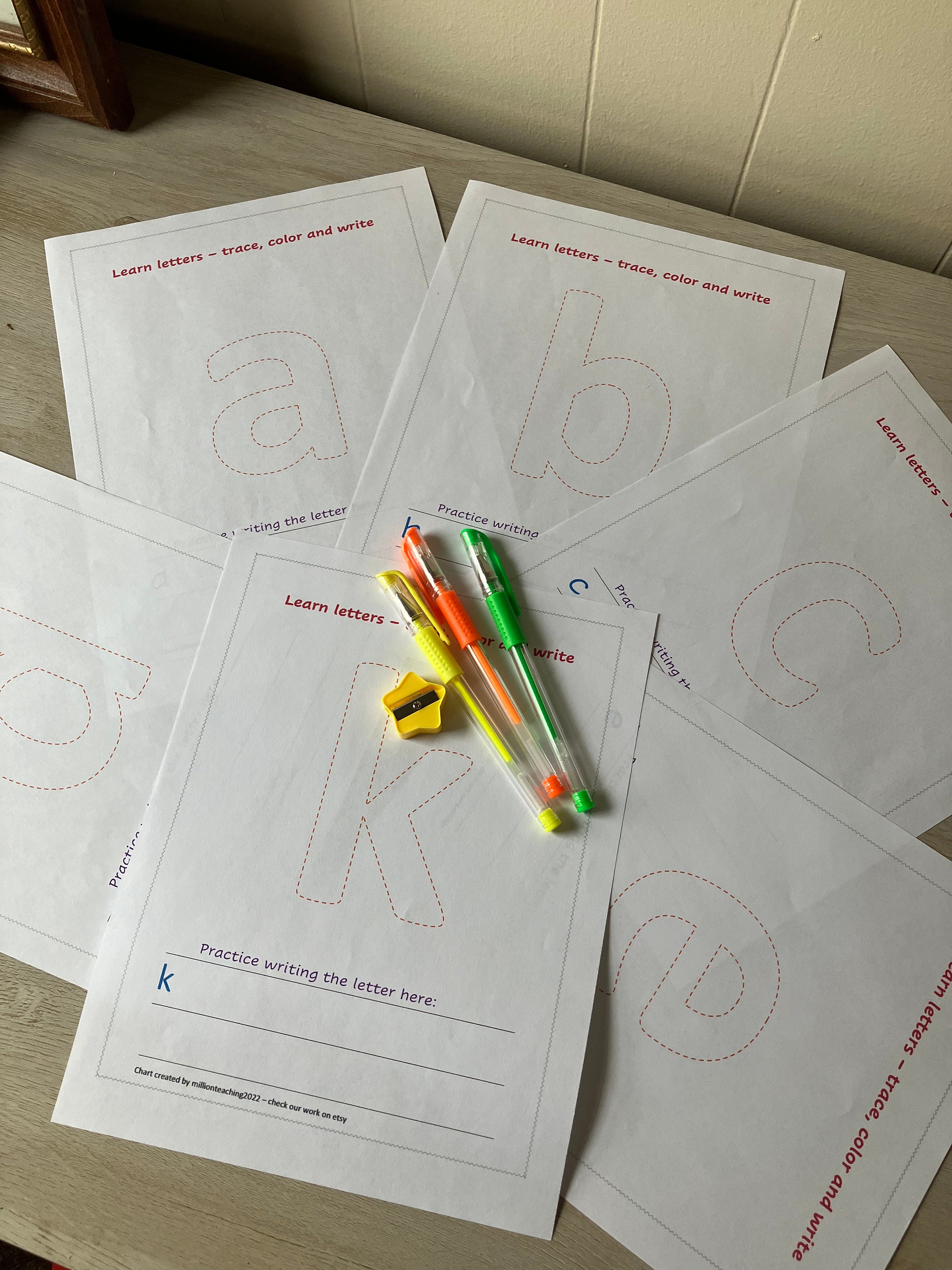 26 Pages Lowercase Letters for Kindergarten, Preschool, Trace Letters ...