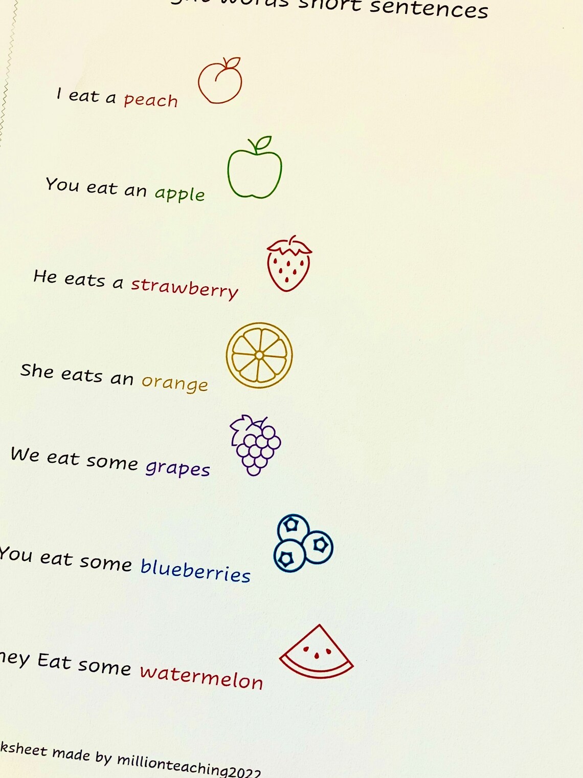 Printable Sight Words, Printable Short Sentences, Sight Words ...