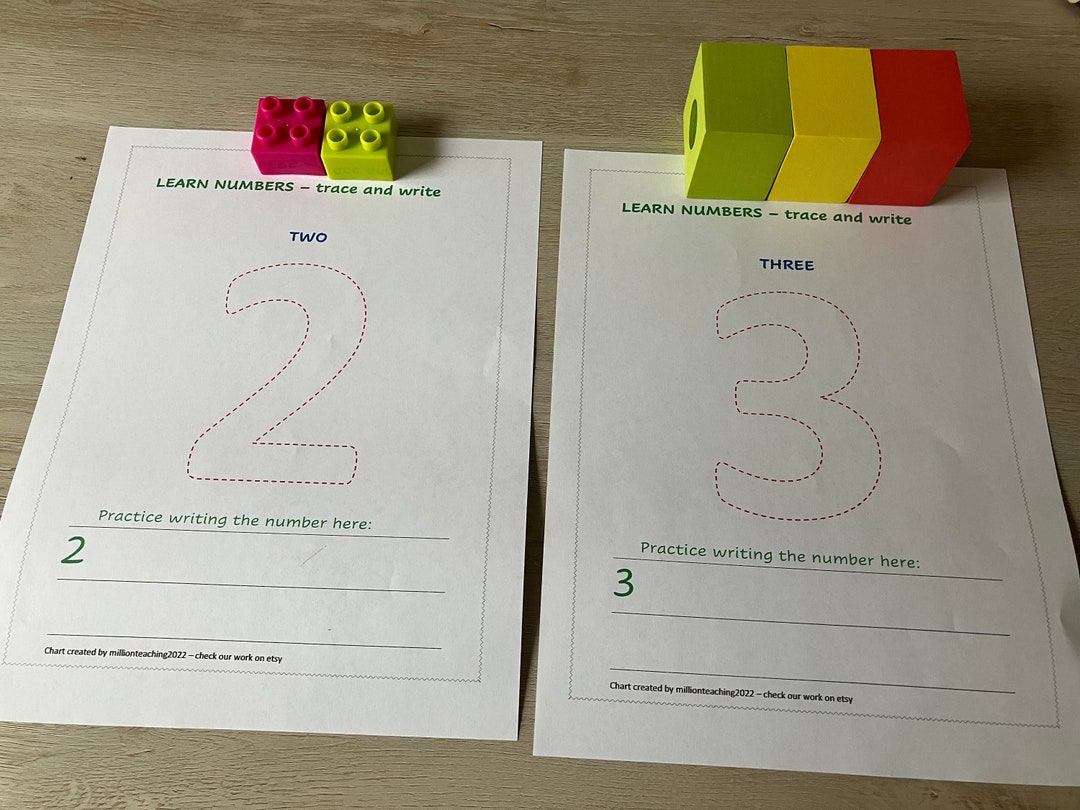 Trace and Write Numbers - Etsy