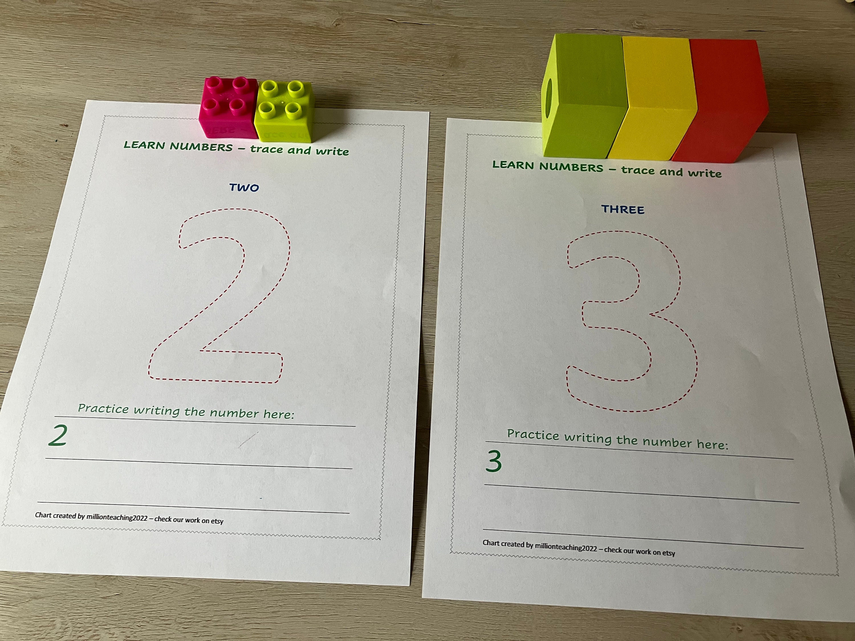 Trace and Write Numbers - Etsy