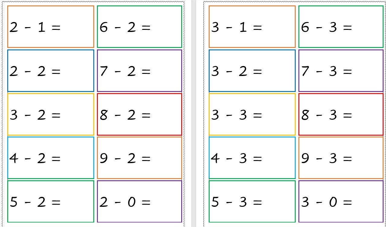 Kindergarten Addition and Subtraction,math Printable, Addition ...