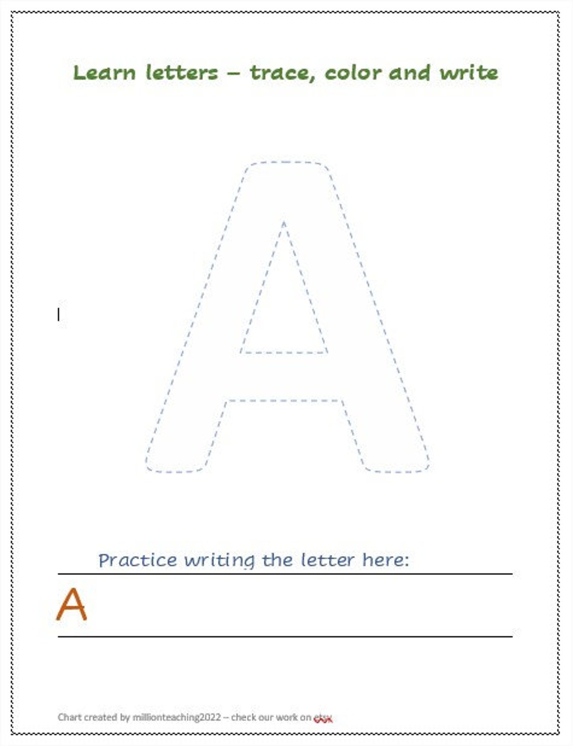 26 Pages Uppercase Letters Trace, Color and Write - Etsy