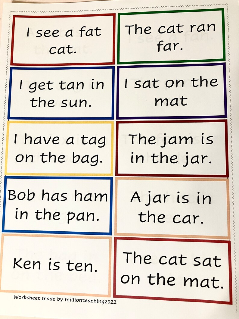 Sight Words Kindergarten Flash Cards, CVC Words Colorful and Large ...