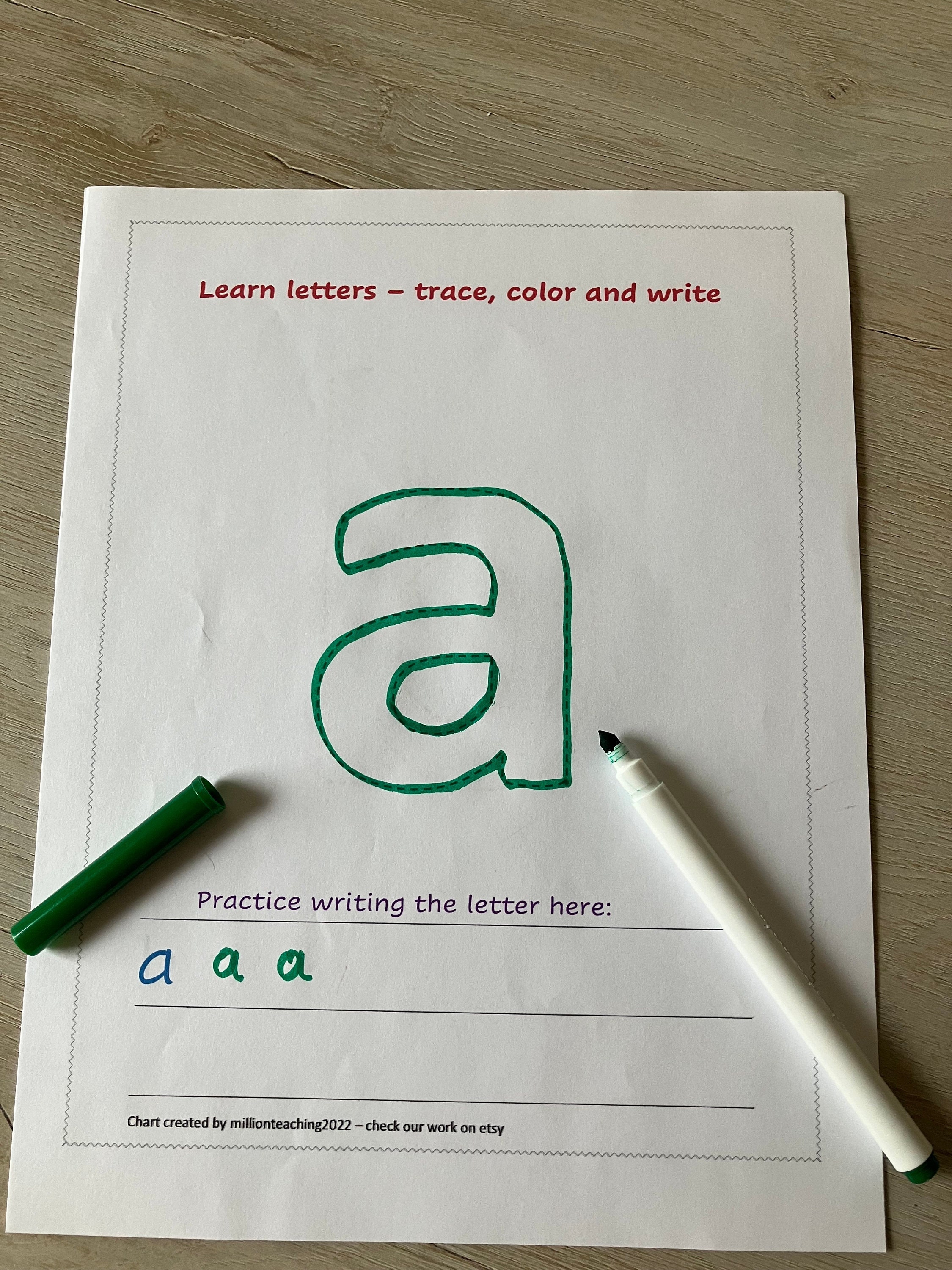 26 Pages Lowercase Letters for Kindergarten, Preschool, Trace Letters ...