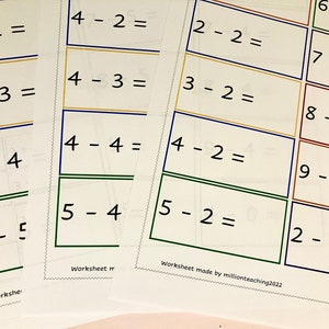 Kindergarten Addition and Subtraction,math Printable, Addition ...