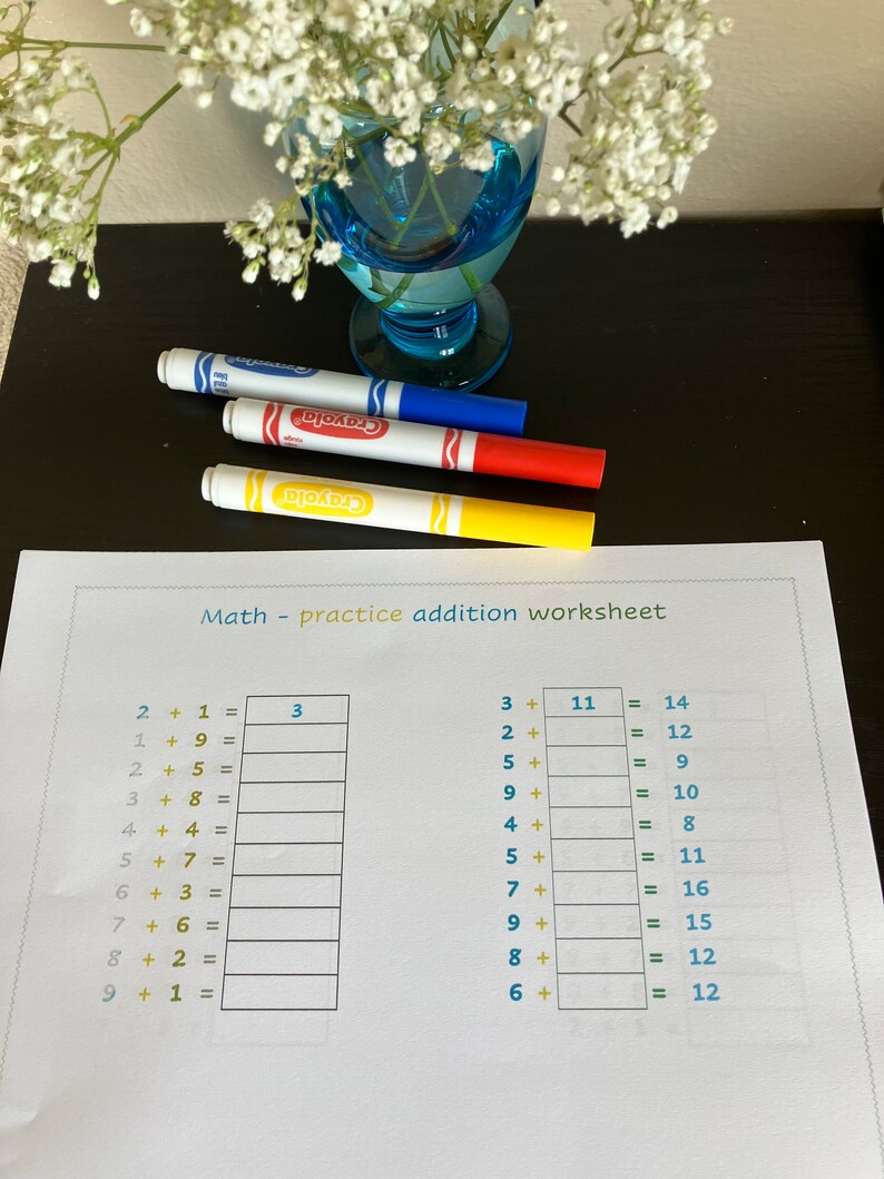 Printable Addition Worksheet, Addition Math Worksheet, Kindergarten ...