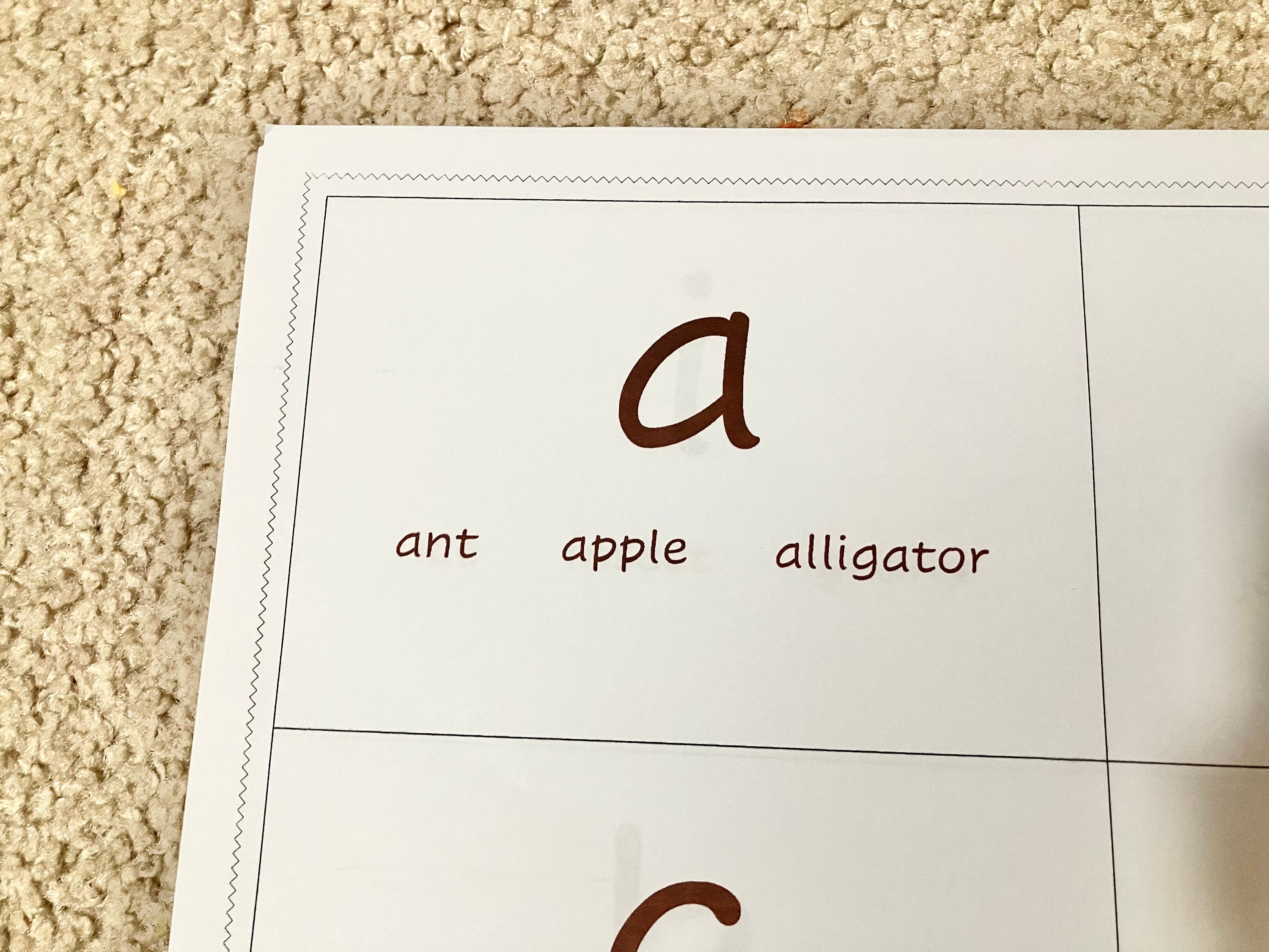 Printable Lowercase Alphabet Letters and Beginning Sound Words ...