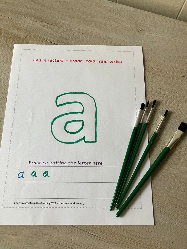 26 Pages Lowercase Letters for Kindergarten, Preschool, Trace Letters ...