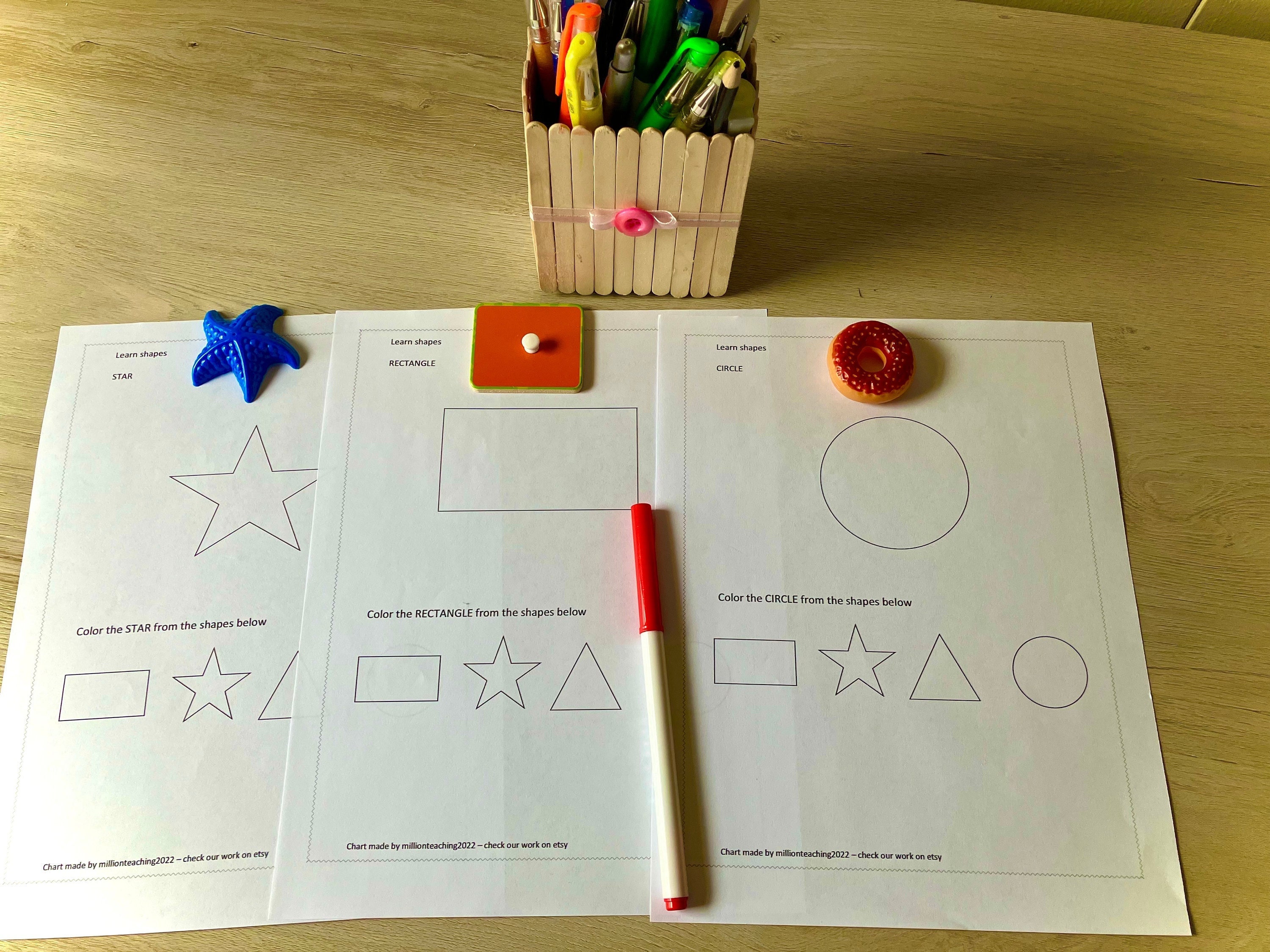 Learn Shapes Printable, Color and Trace Shapes, Printable Shapes ...