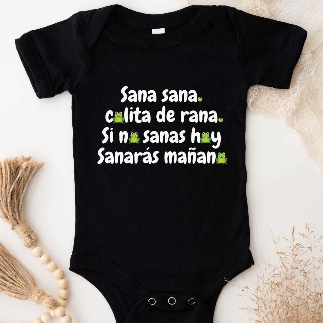Sana Sana Colita De Rana Spanish Nursery Rhyme Baby Bodysuit | Ropita ...