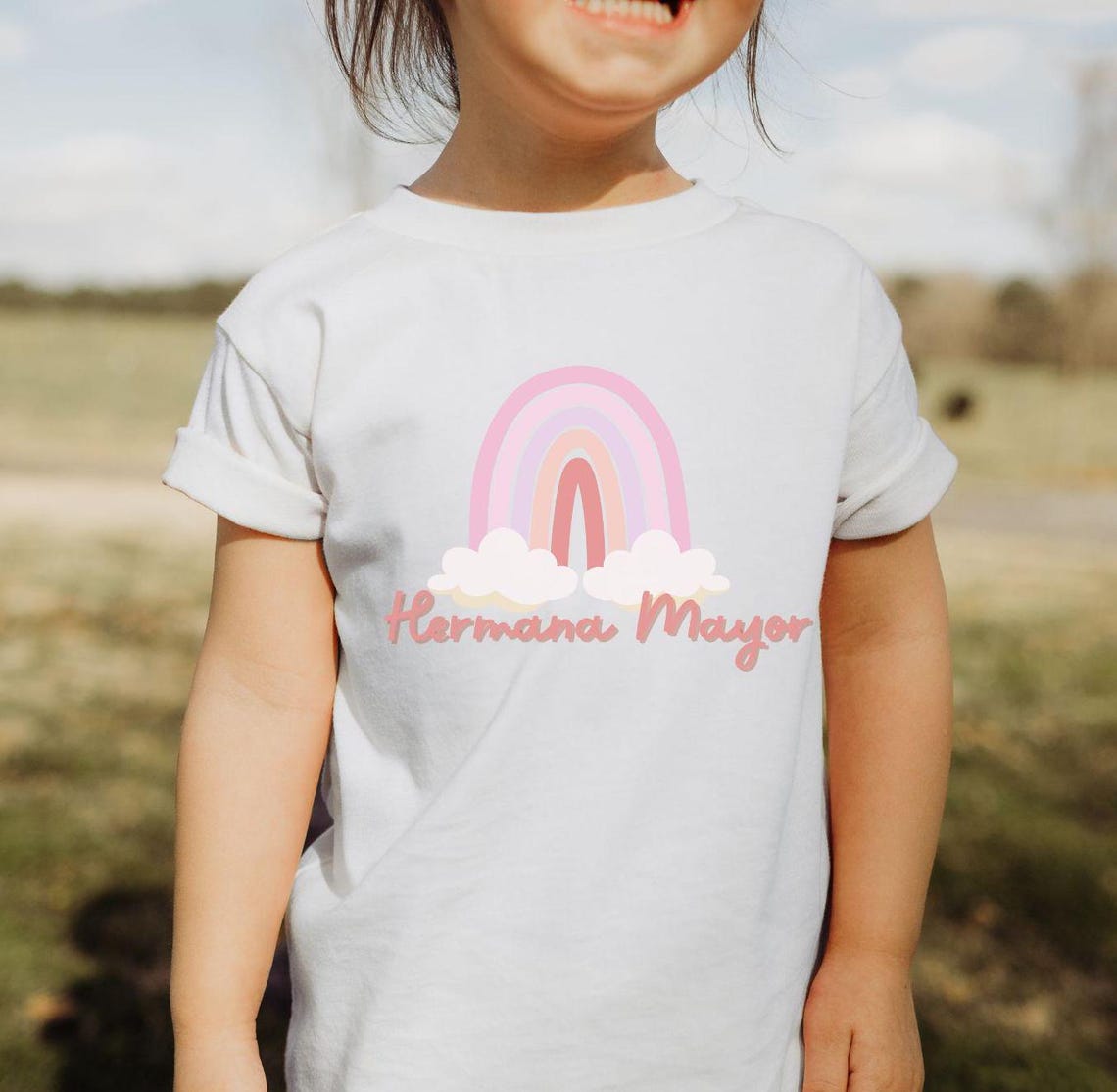 Hermana Mayor & Hermanita Pink Pastel Rainbow Matching Sister Shirts ...