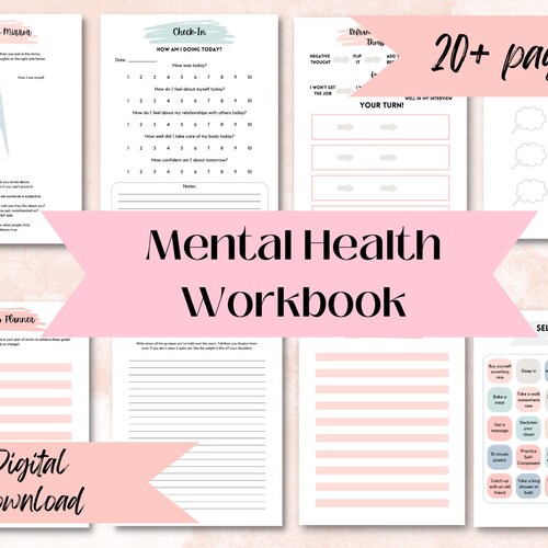 Mental Health Workbook Printable Self Care Digital Download - Etsy