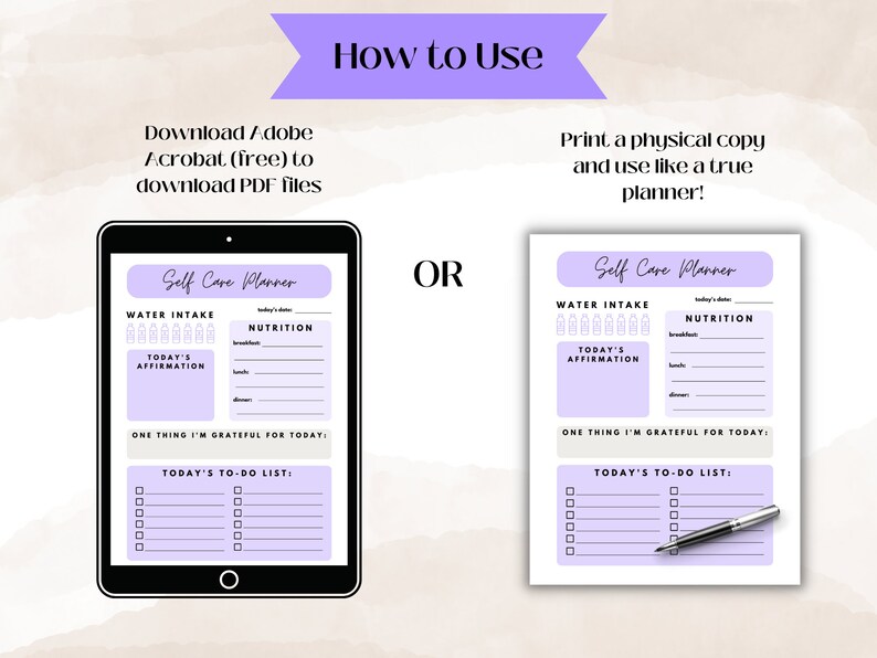 Self Care Planner Digital Wellness Checklist Mindfulness to Do List ...