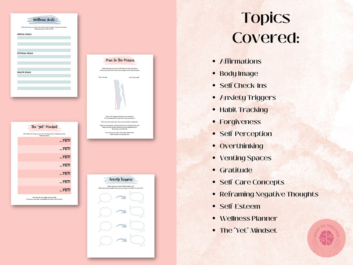 Mental Health Workbook Printable Self Care Digital Download - Etsy