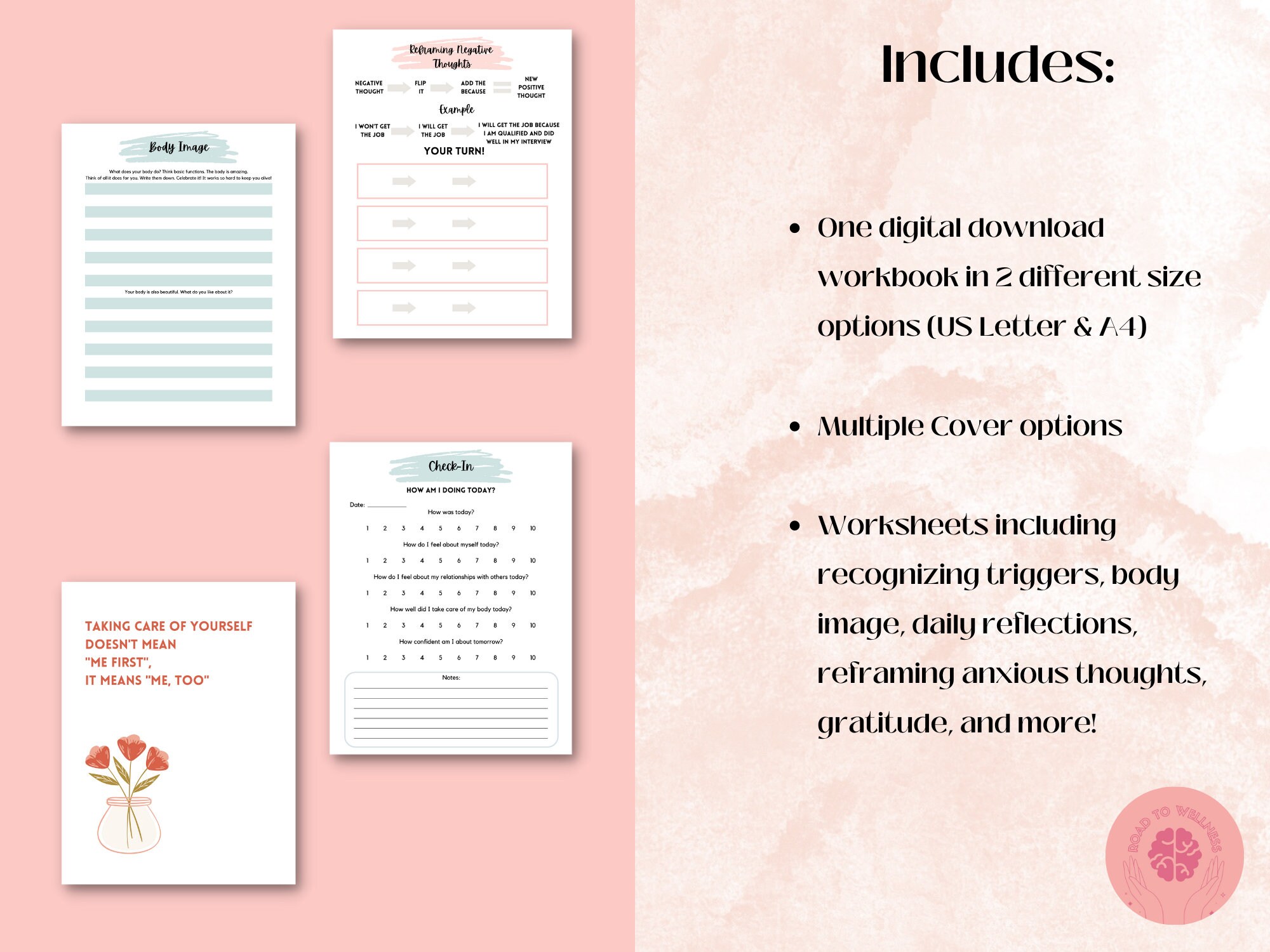 Mental Health Workbook Printable Self Care Digital Download - Etsy