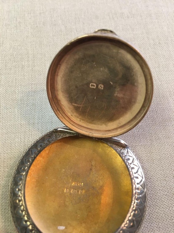 Antique silver miniature powder compact c.1917 - Gem