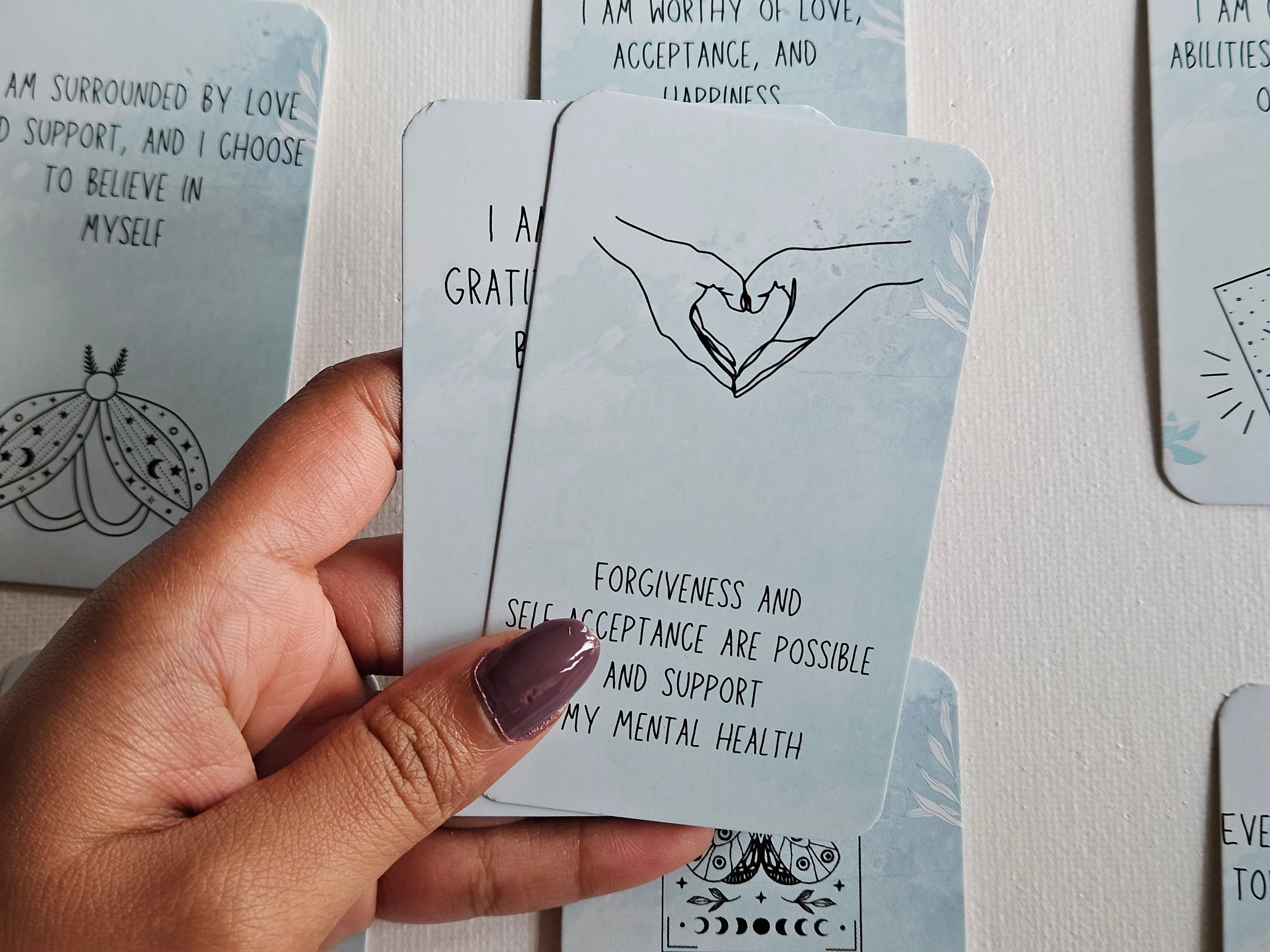 Mental Health Affirmation Cards Set for Stress Relief, Depression, and ...