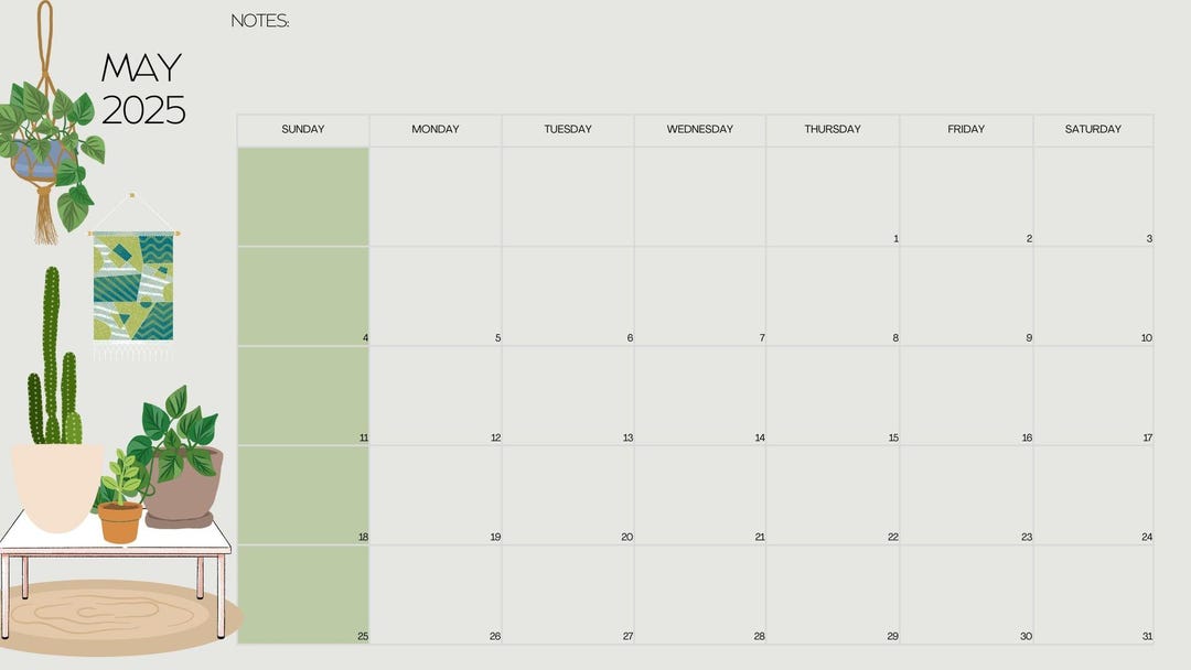 2025 May Digital Calendar / May Calendar Print Out / May Planner / PNG ...