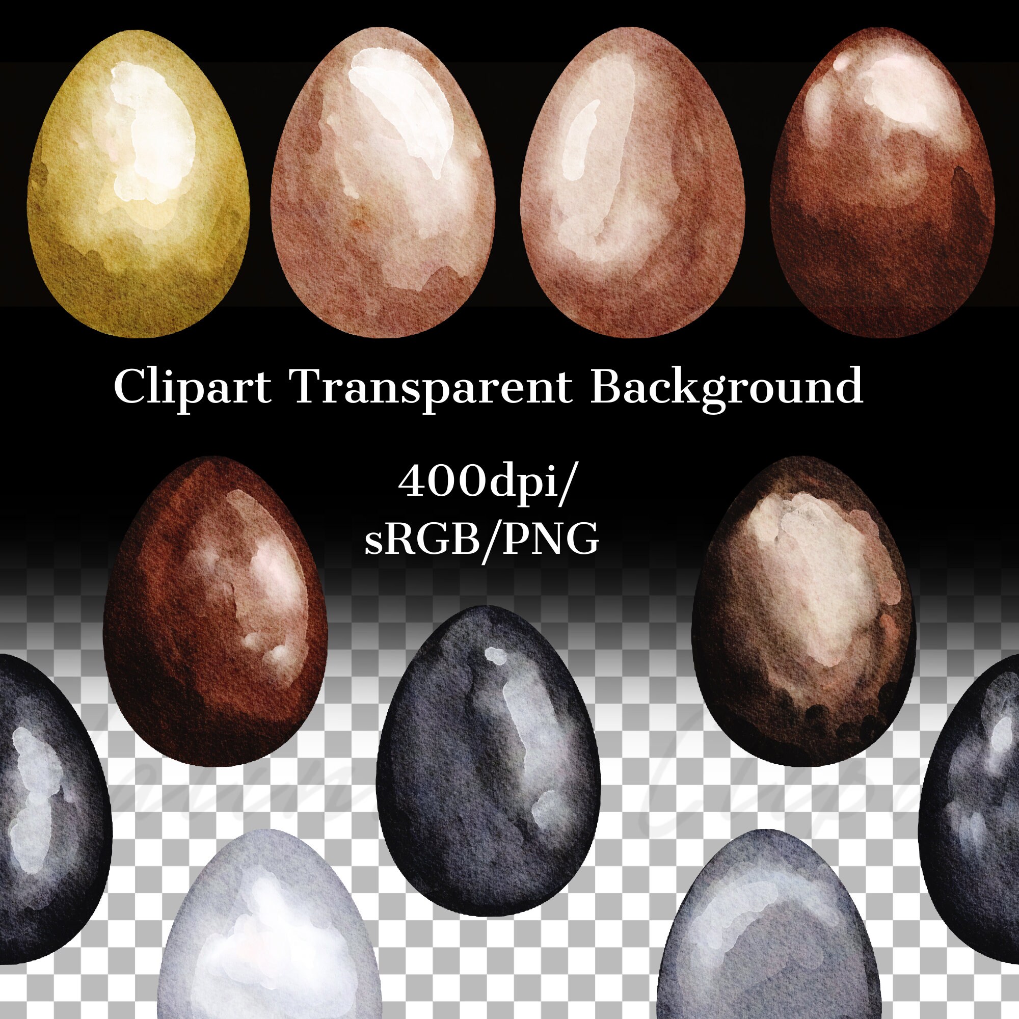 Watercolor Eggs Easter Clipart PNG, Easter Decorations, Color Eggs ...